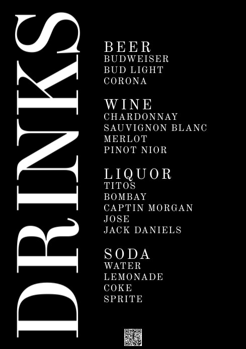 Bar wine and beer cocktail menu flyer Template | PosterMyWall