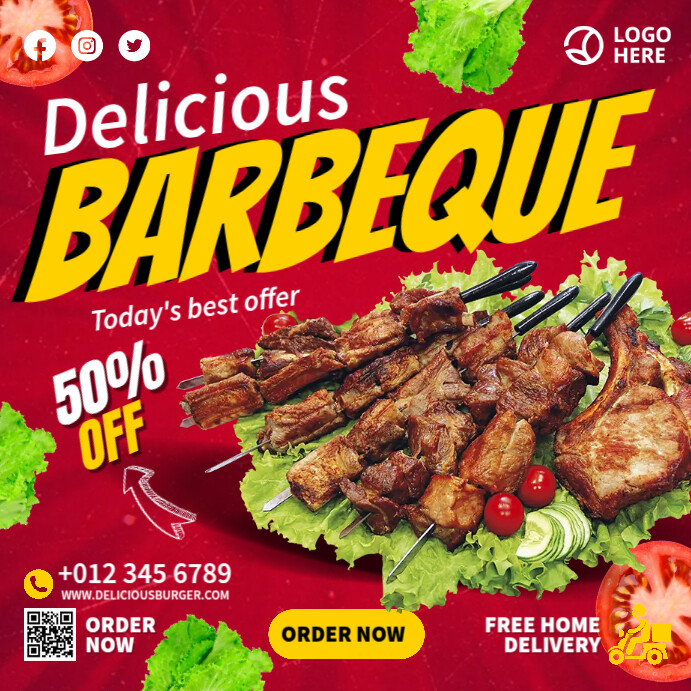 Barbecue Ads Template | PosterMyWall