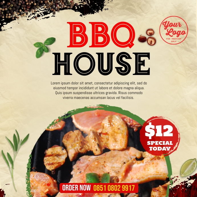Barbecue BBQ Flyer / Poster Social Media Post Template | PosterMyWall