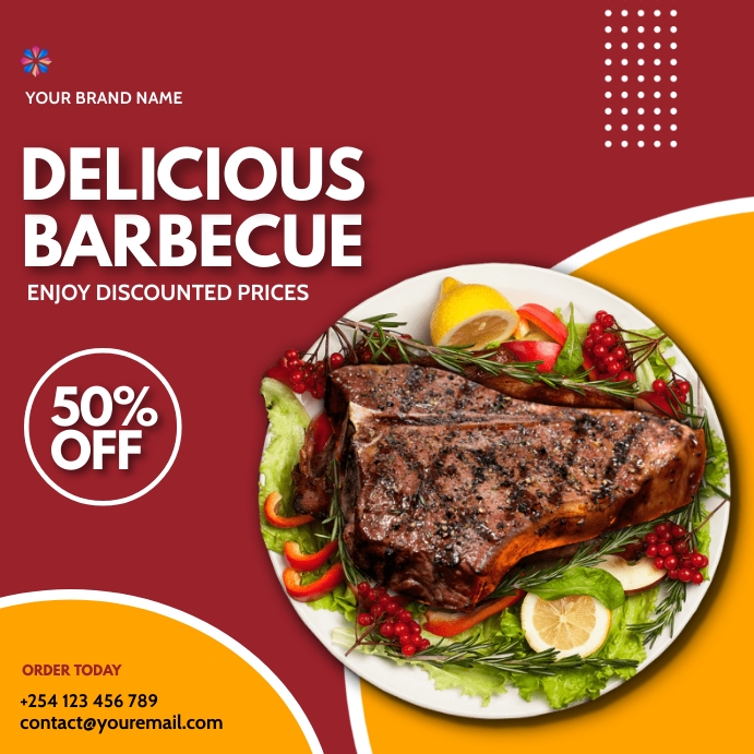 Modèle Barbecue Barbecue Menu Restaurant Vente Dépliant | PosterMyWall