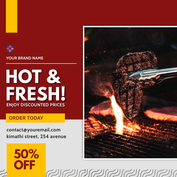 barbecue bbq menu restaurant sale flyer Template | PosterMyWall
