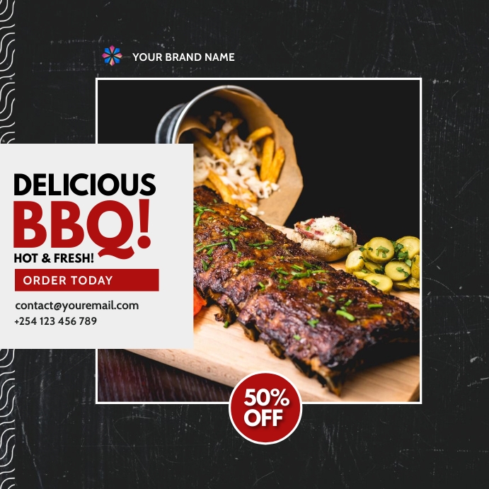 barbecue bbq menu restaurant sale flyer Template | PosterMyWall