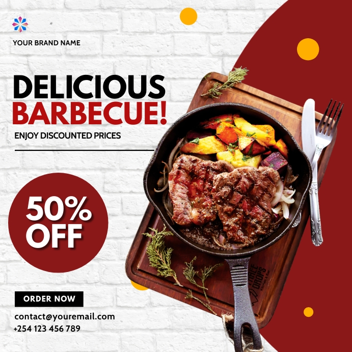 barbecue bbq menu restaurant sale flyer Template | PosterMyWall