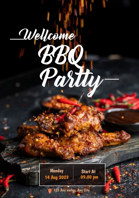 barbecue black party Template | PosterMyWall