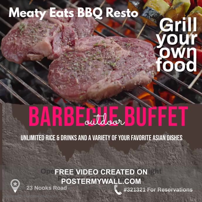 barbecue buffet video template | PosterMyWall