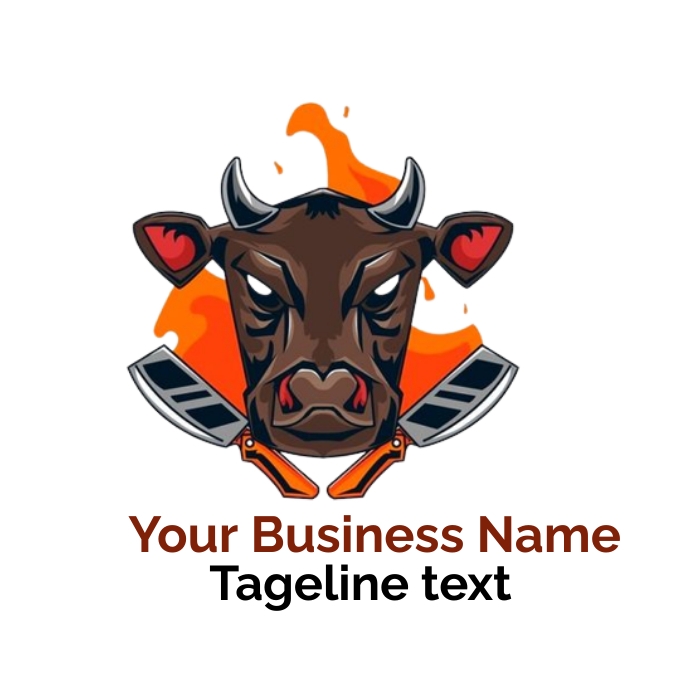 Barbecue cow logo Template | PosterMyWall