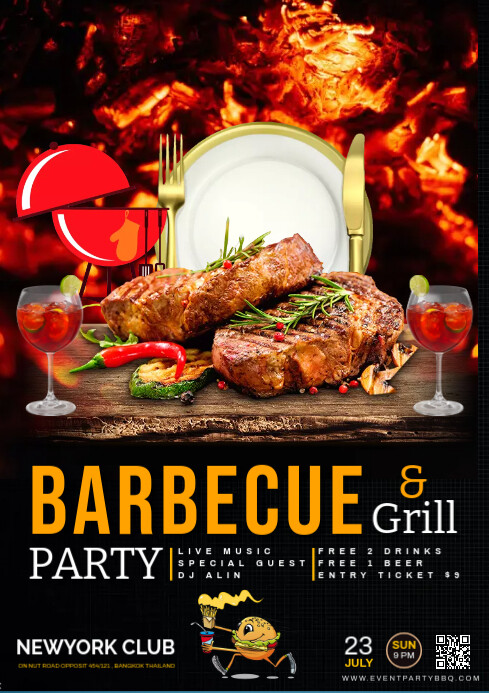 Copy of barbecue grill party templates event flyers | PosterMyWall