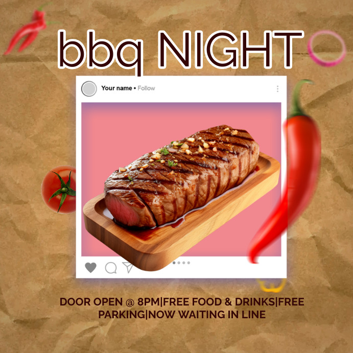 Plantilla de Barbecue Instagram Post Template | PosterMyWall