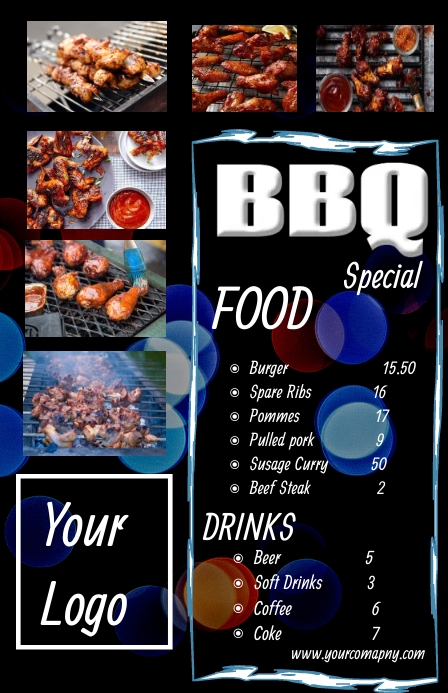 Barbecue menu / Restuarant poster Template | PosterMyWall