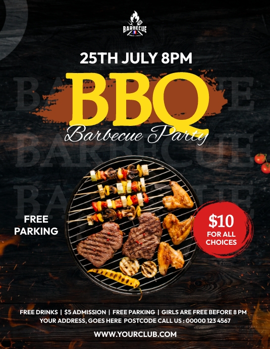 Barbecue Party, Food Menu Flyer Template | PosterMyWall