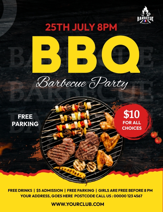 Barbecue Party, Food Menu Flyer Template | PosterMyWall