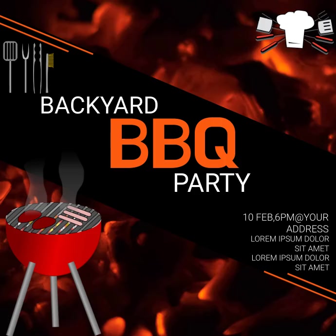 barbecue party, poster Template | PosterMyWall