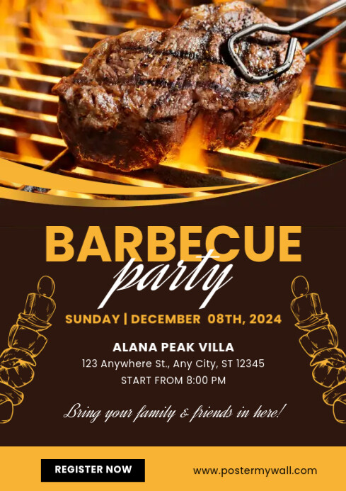 Barbecue Party A4 Template | PosterMyWall