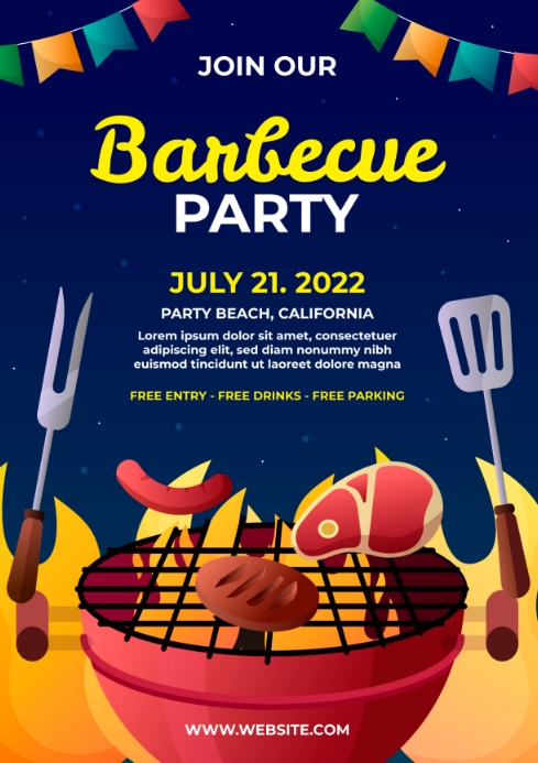 BARBECUE PARTY Template | PosterMyWall