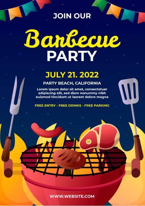 BARBECUE PARTY Template | PosterMyWall
