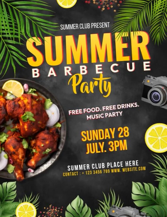 Barbecue Party Flyer (us Letter) Template | PosterMyWall
