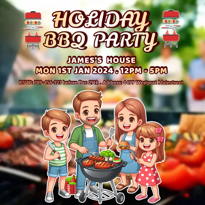Barbecue Party Invitation Card Template | PosterMyWall