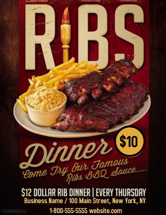 Copy of Barbecue Ribs | PosterMyWall