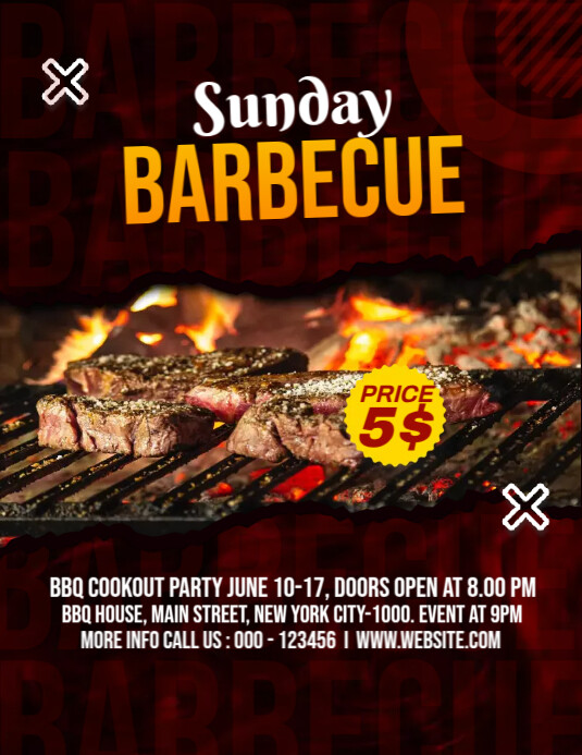 Barbecue Sunday Ads Template | PosterMyWall