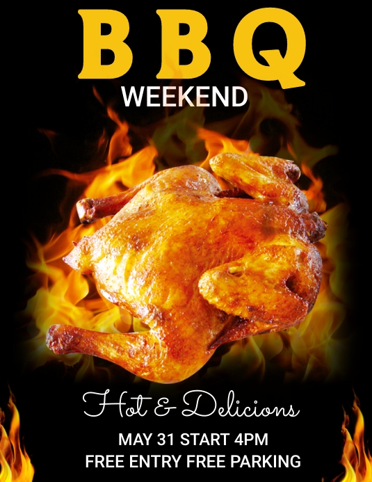 Barbecue Weekend Party Flyer Template | PosterMyWall