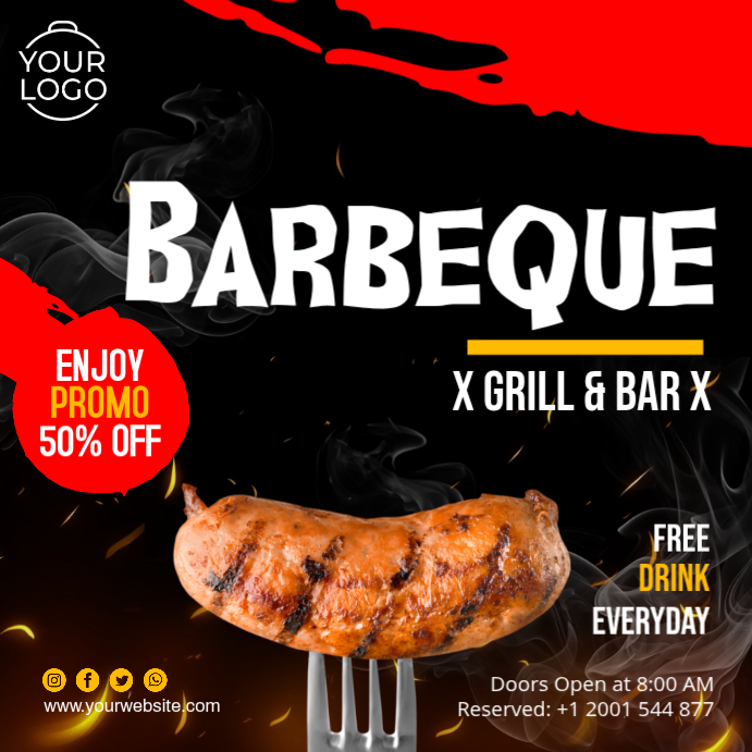 Plantilla de Barbeque Ads | PosterMyWall
