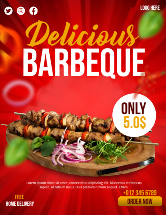 Plantilla de Barbeque Ads | PosterMyWall