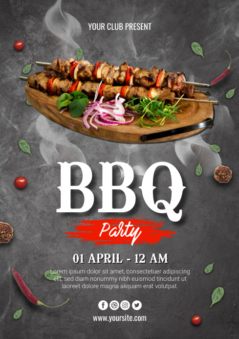 Barbeque BBQ Party Poster Template | PosterMyWall