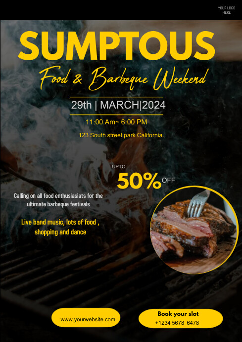 Barbeque event flyer Template | PosterMyWall