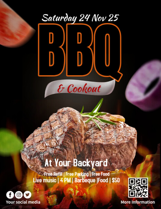 Barbeque Food Ads Template | PosterMyWall