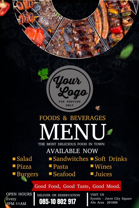 Barbeque Food Menu Template | PosterMyWall