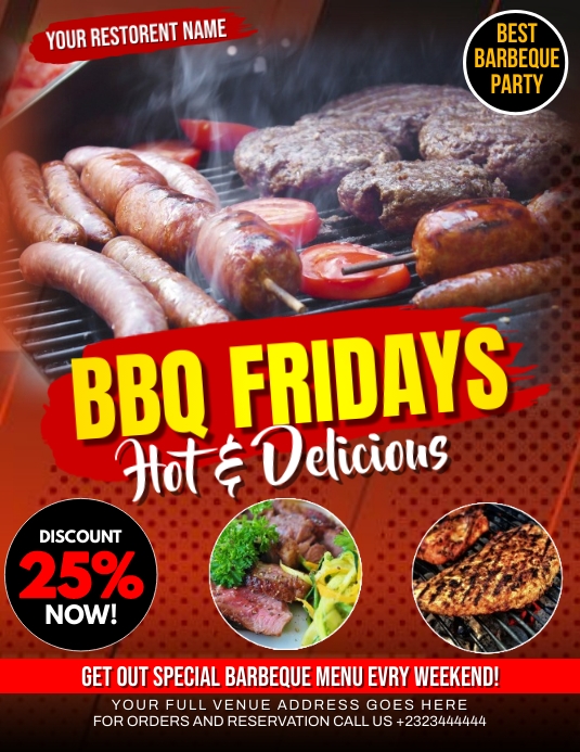 Barbeque fridays Template | PosterMyWall