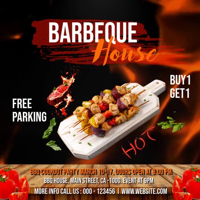 Barbeque House Instagram Post Template | PosterMyWall