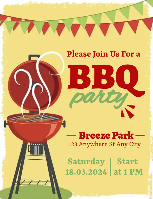 Barbeque Party Pamflet Template | PosterMyWall