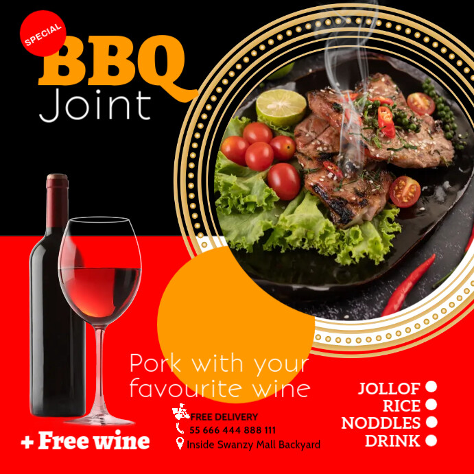 Barbeque Restaurant Food Template | PosterMyWall