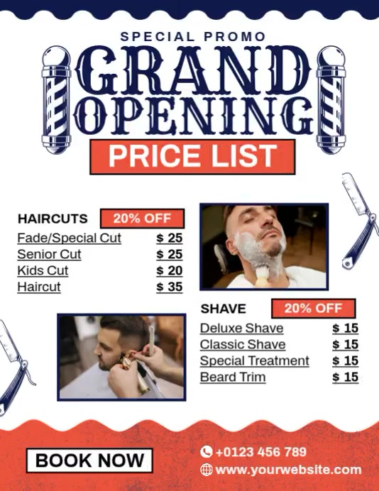 Barber Price List Template | PosterMyWall