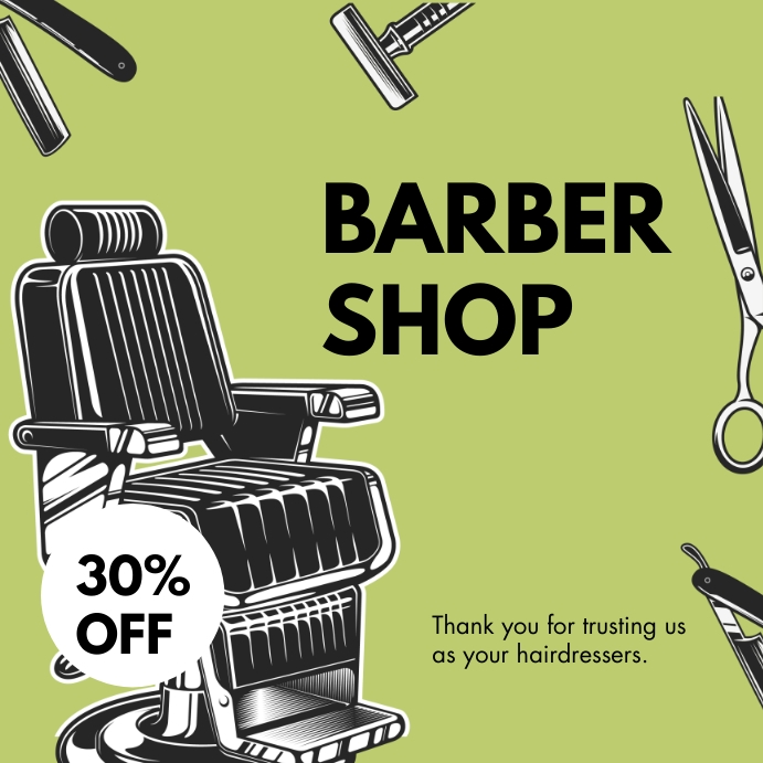 BARBER SHOP BUSINESS TEMPLATE | PosterMyWall