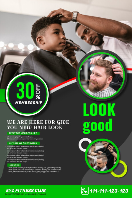 Copy of barber shop hair cut flyer | PosterMyWall