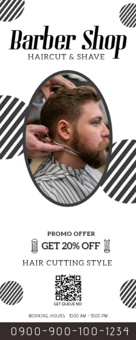 barber shop haircut & shave banner Template | PosterMyWall