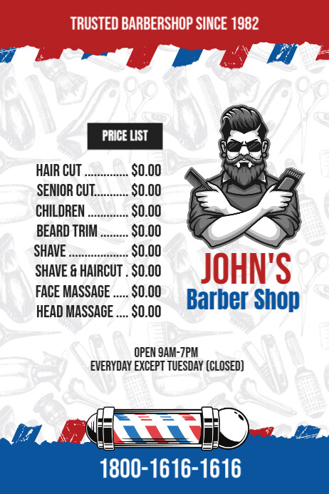 Copia de Barber Shop Price List Poster | PosterMyWall