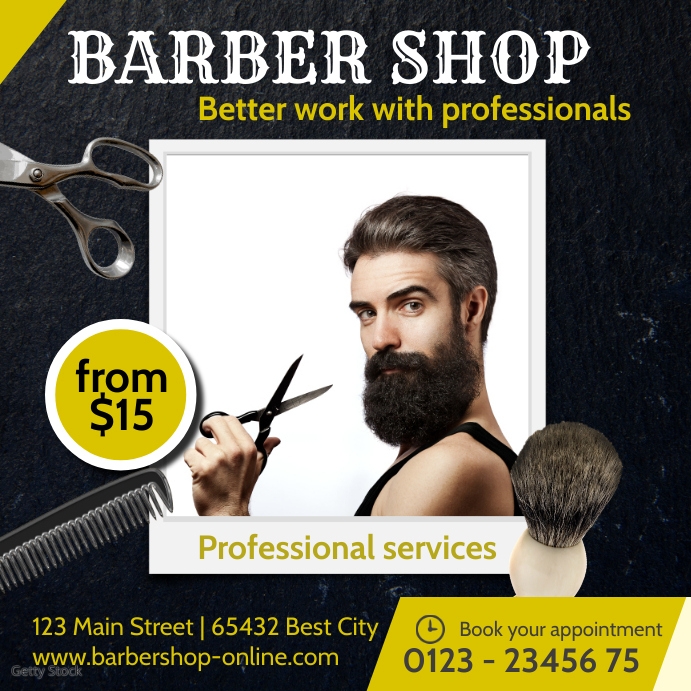Barber Shop social media post template | PosterMyWall