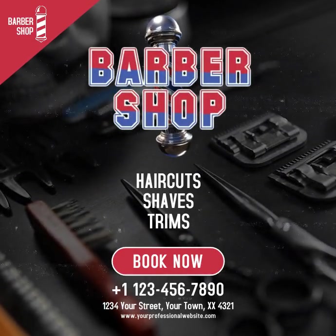 Plantilla de Barber Shop Video Ad | PosterMyWall