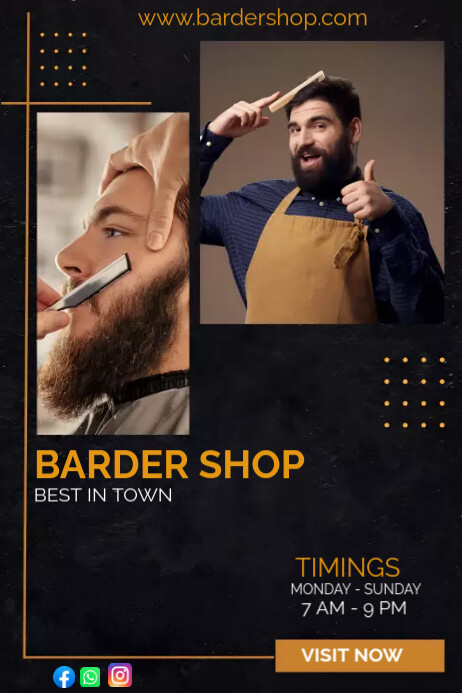 Copy of Barbers Shop poster template design | PosterMyWall
