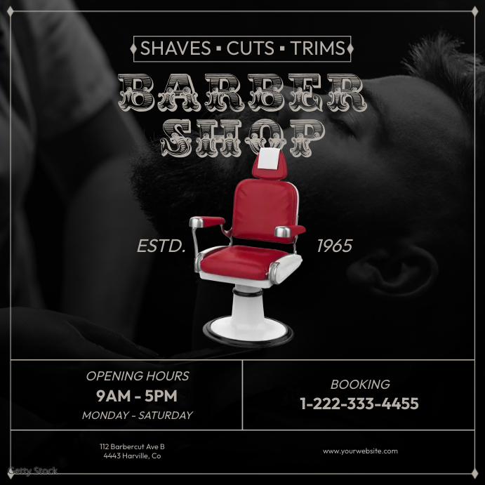 Barbershop Flyer Social Media Template | PosterMyWall
