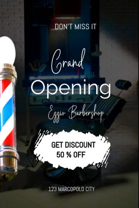 Plantilla de Barbershop Grand Opening | PosterMyWall