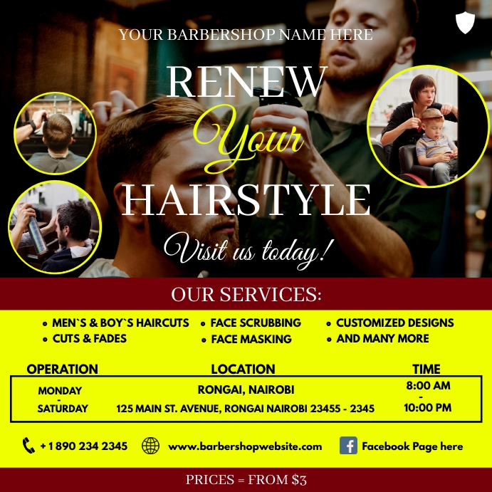 Barbershop poster Template | PosterMyWall