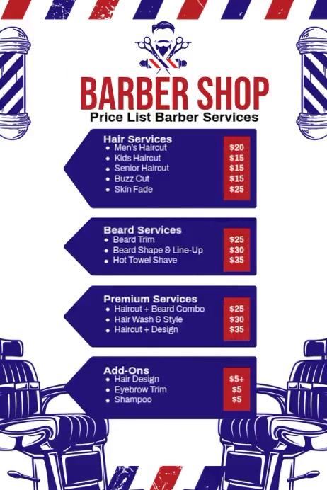 Barbershop Price List Ads Template | PosterMyWall