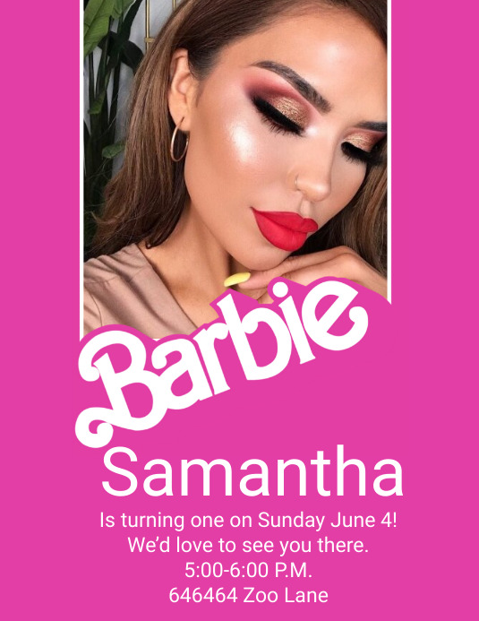 Barbie | Birthday | Announcement | Invitation Template | PosterMyWall
