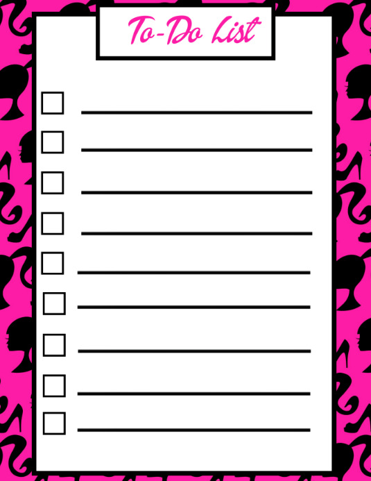 Copy of Barbie | Pink | To-Do | List |Checklist (1) | PosterMyWall