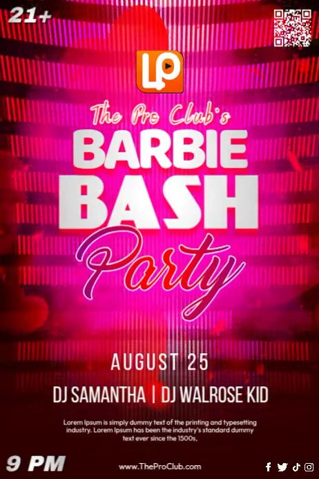 Barbie Bash Party Template | PosterMyWall