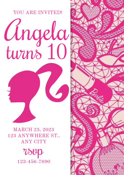 barbie birthday invitation Template | PosterMyWall